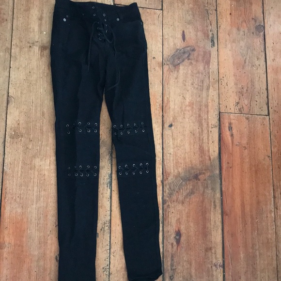 Dolls Kill | Pants & Jumpsuits | Kill Star Moon Pocket Black Denim S ...